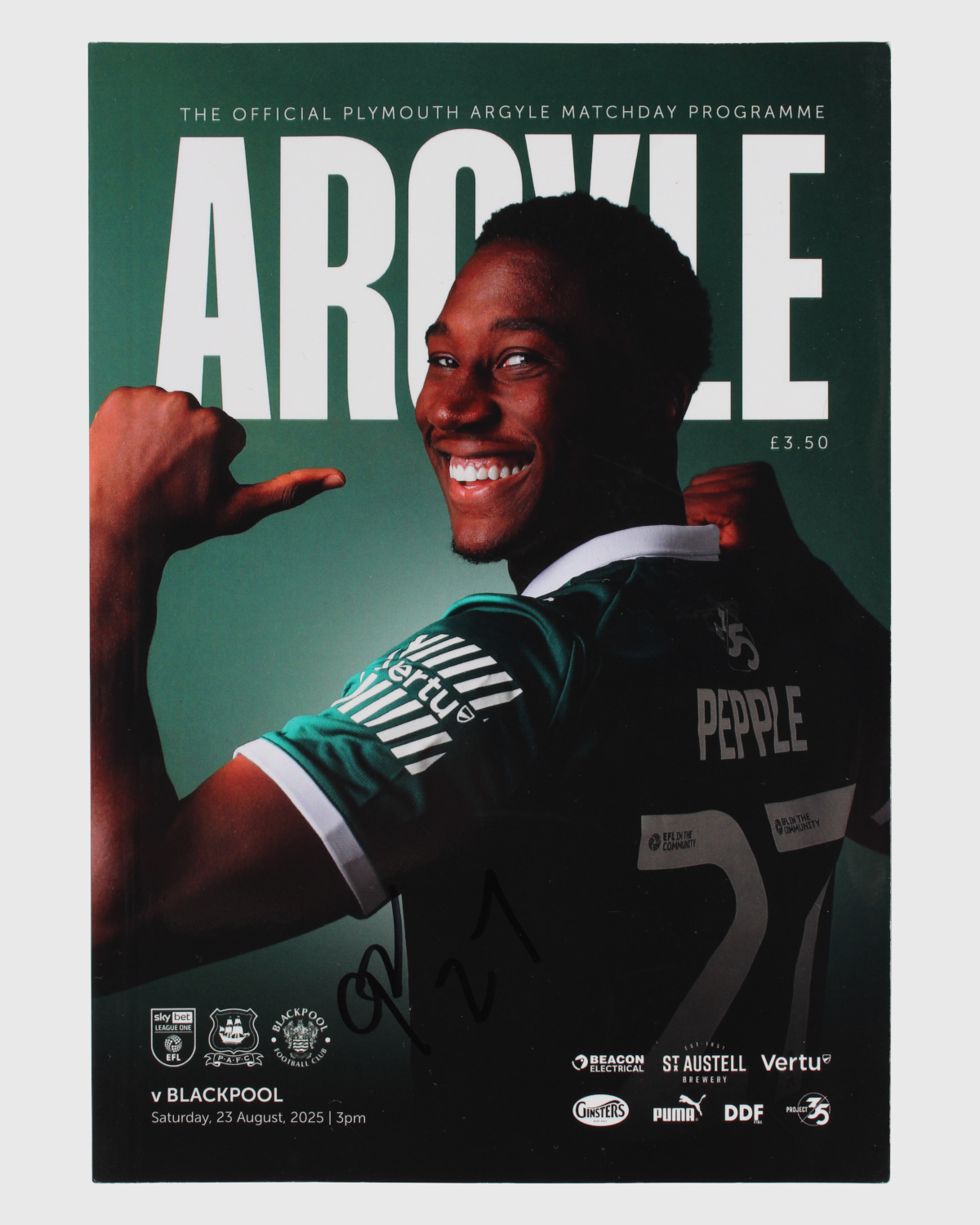 PAFC vs Blackpool Signed by Bim Pepple